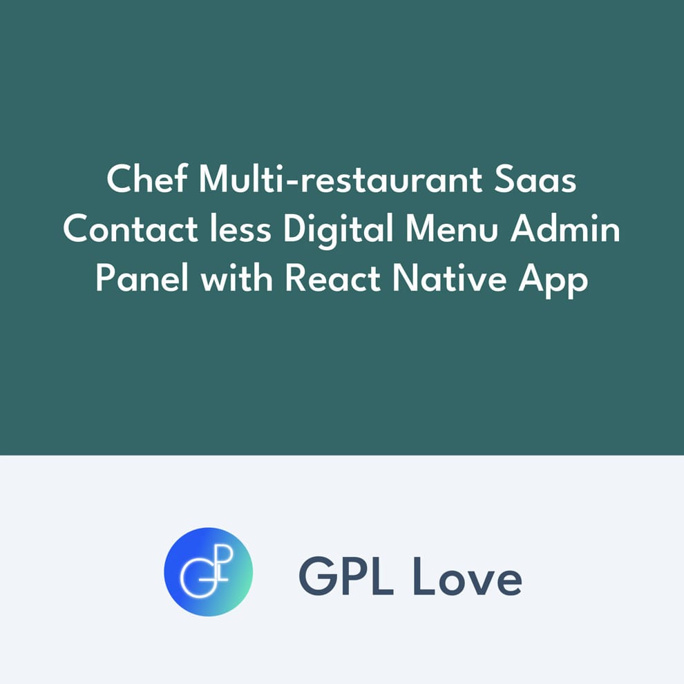 Chef Multi-restaurant Saas Contact Less Digital Menu Admin Panel With ...